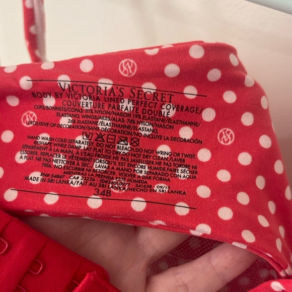 Victoria's Secret | Intimates & Sleepwear | Red Polka Dot Lace Bra ...